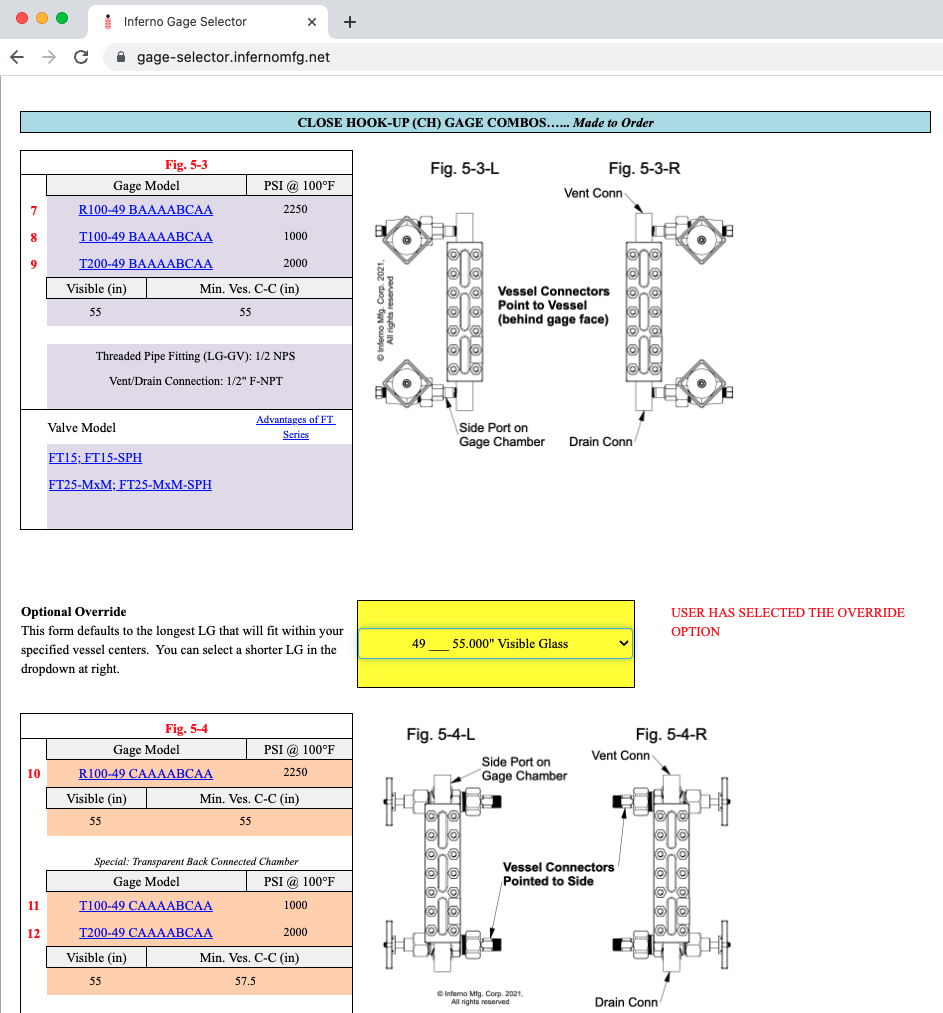 Gage Selector Help - Inferno Help Docs